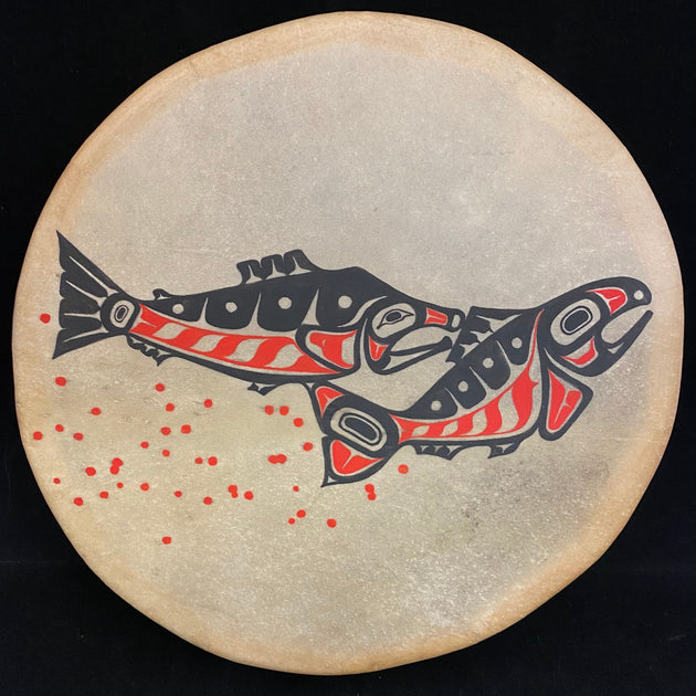 12" Spawning Salmon Drum – Crazy Wolf Studio