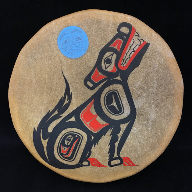 12" Howling Wolf Drum – Crazy Wolf Studio